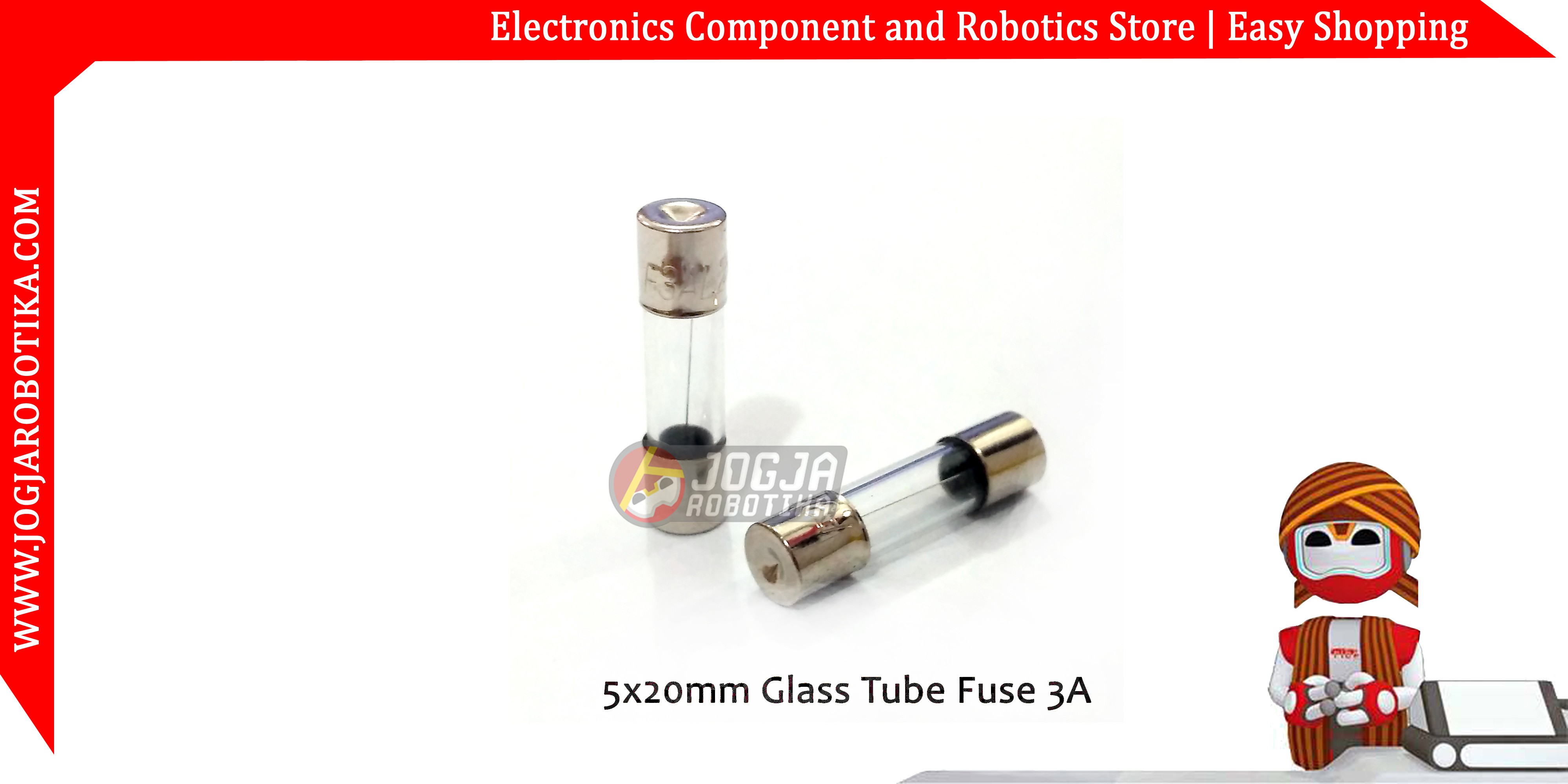 jual 5x20mm Glass Tube Fuse 3A 250V