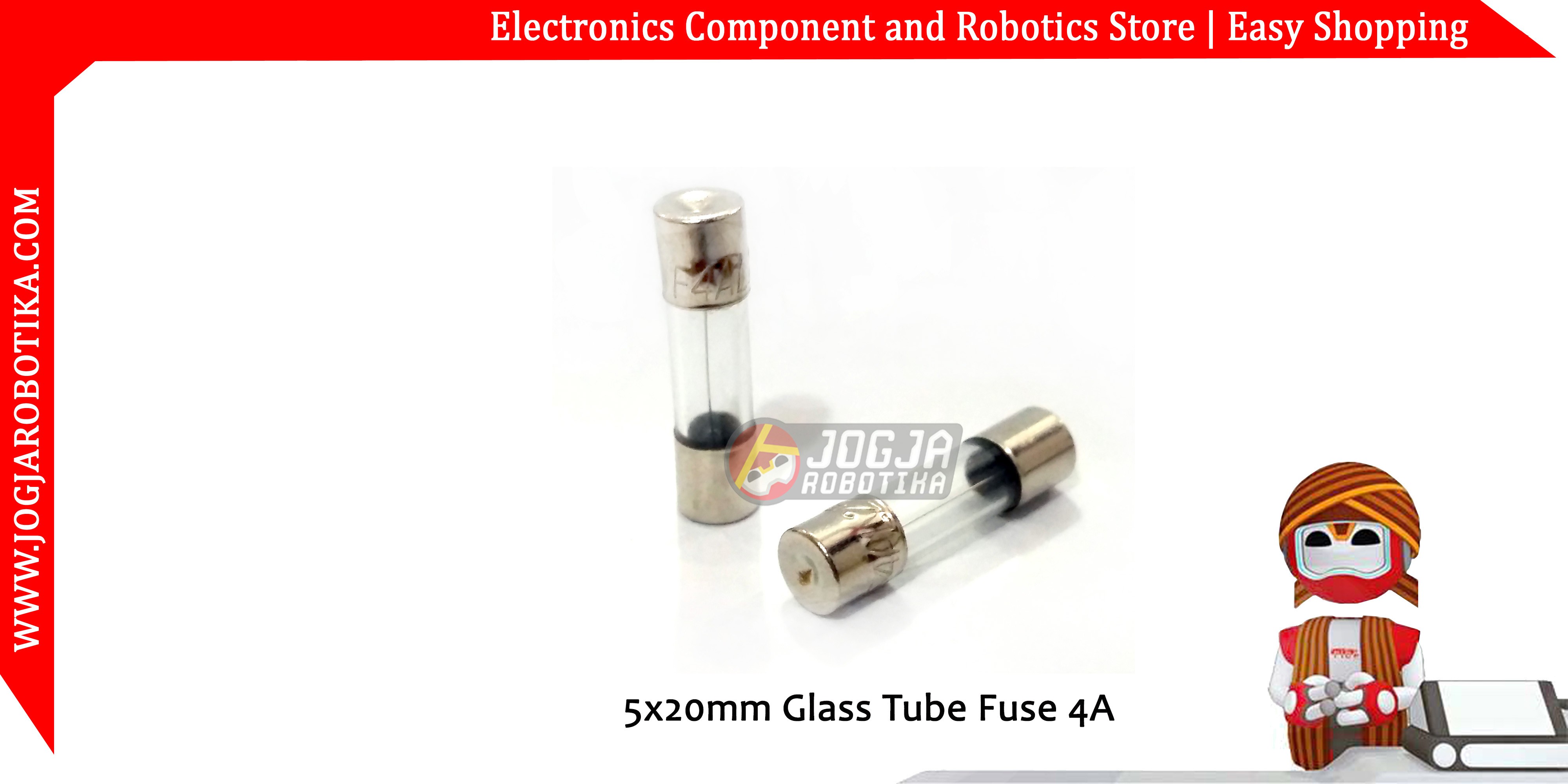 jual 5x20mm Glass Tube Fuse 4A 250V