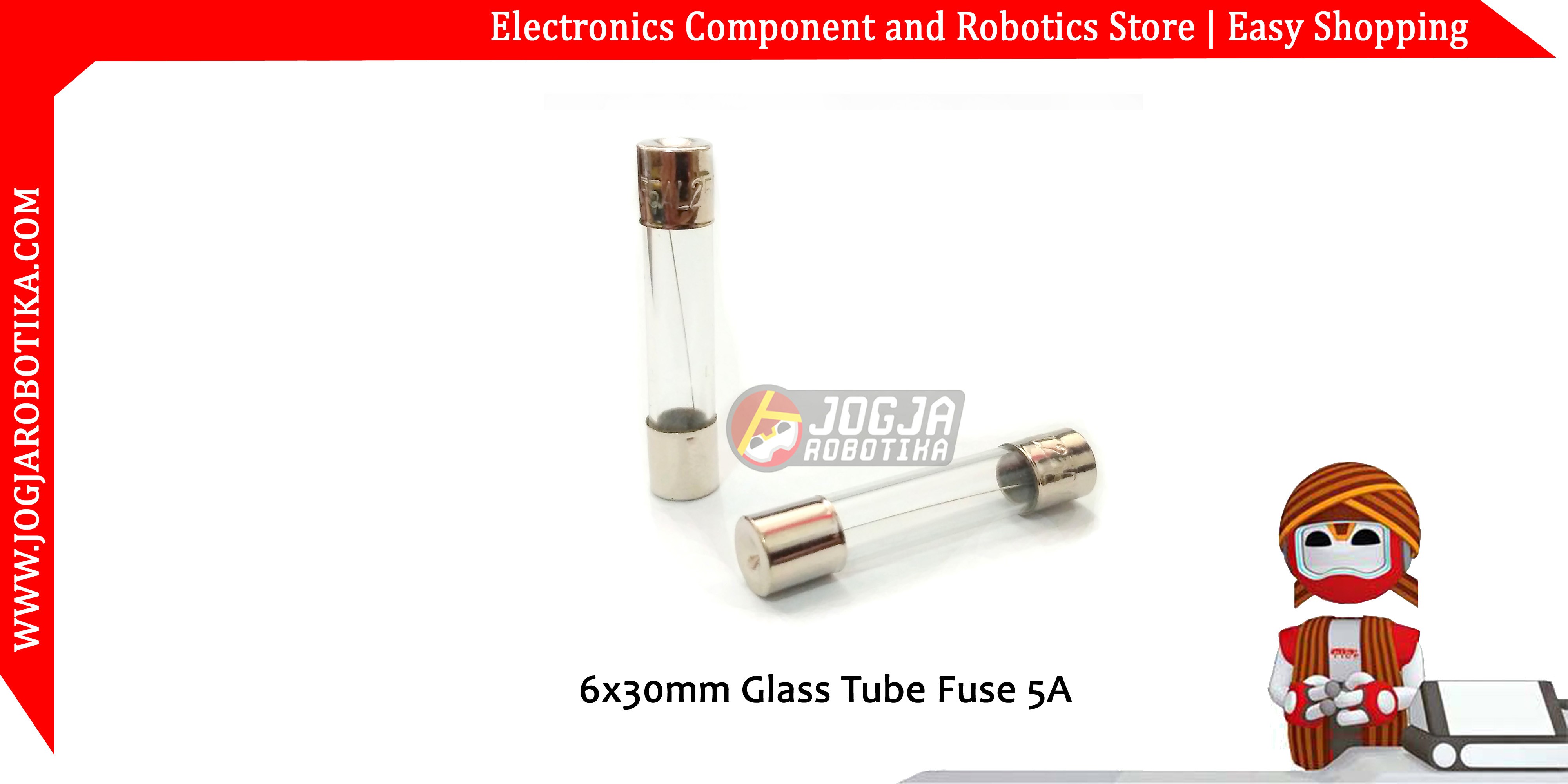 jual 6x30mm Glass Tube Fuse 5A 250V