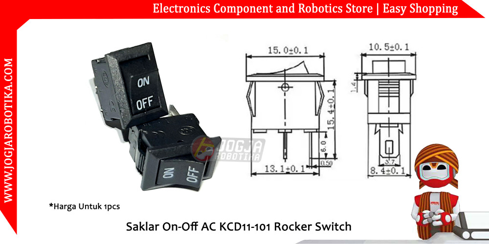 jual Saklar On-Off AC KCD11-101 Rocker Switch
